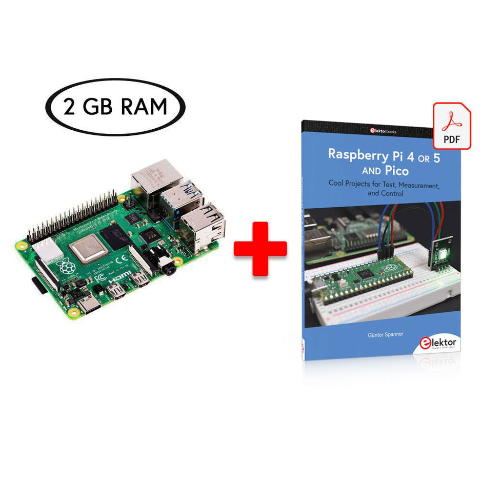 Bundle: Raspberry Pi 4 (2 GB) + Raspberry Pi 4 OR 5 AND Pico (E-book) – Elektor