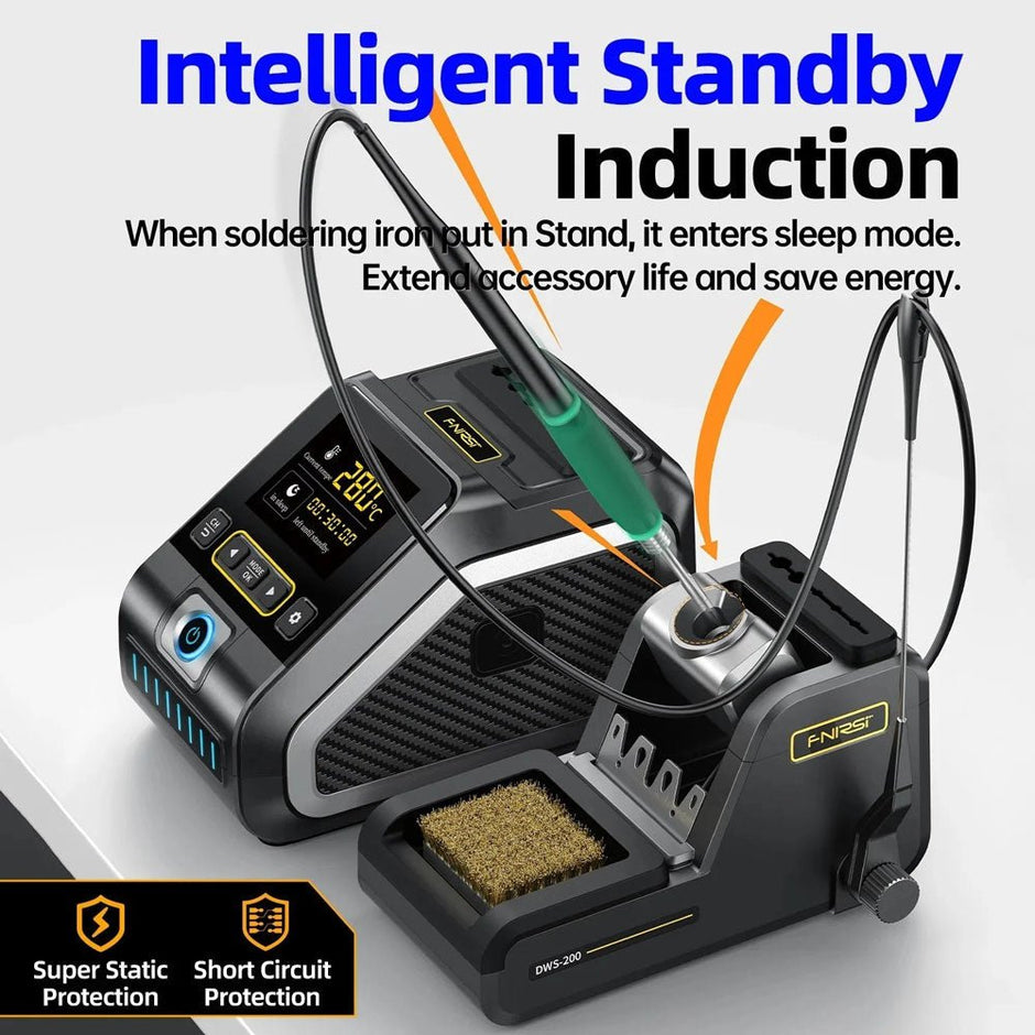 FNIRSI DWS-200 Smart Soldering Station (with F245 Handle + 6 Soldering – Elektor