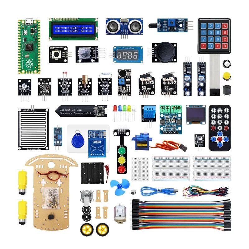 Raspberry Pi Pico Advanced Kit with 32 Modules and 32 Projects – Elektor